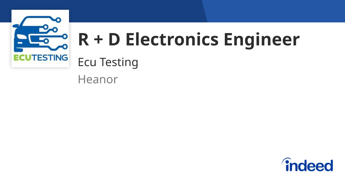 R + D Electronics Engineer - Heanor DE75 7SJ - Indeed.com