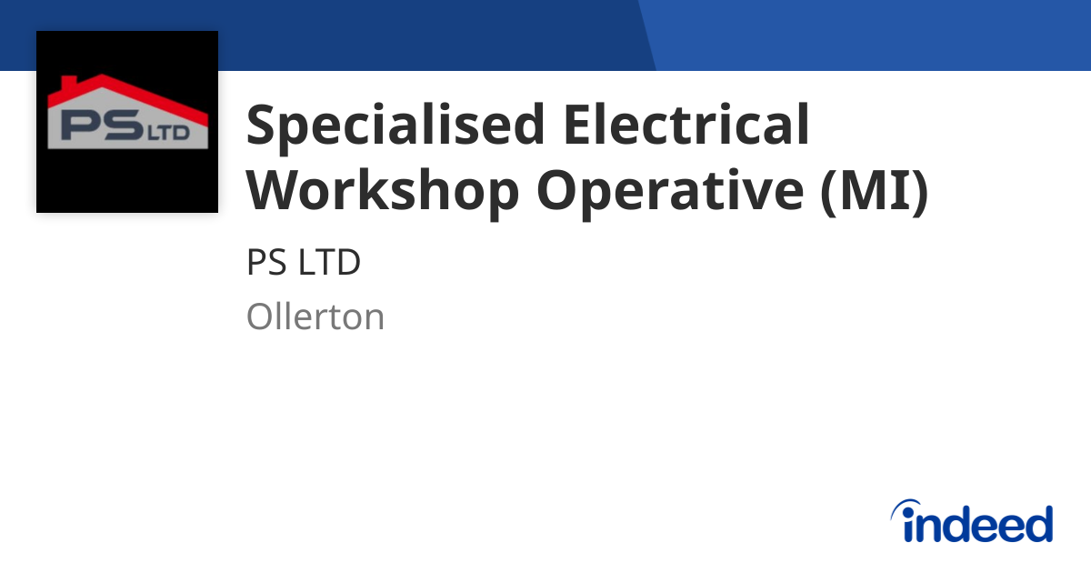 Specialised Electrical Workshop Operative (MI) - Ollerton - Indeed.com
