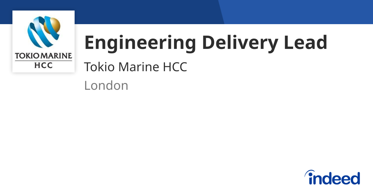 Engineering Delivery Lead - London - Indeed.com