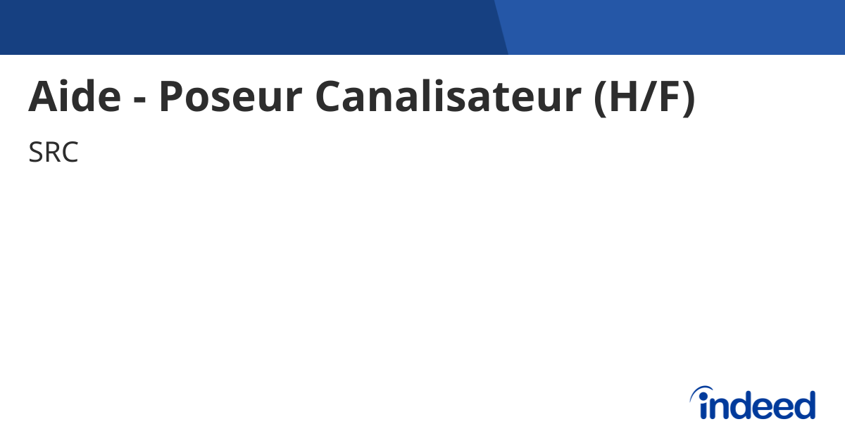 Aide - Poseur Canalisateur (H/F) - Côtes-d'Armor - Indeed.com