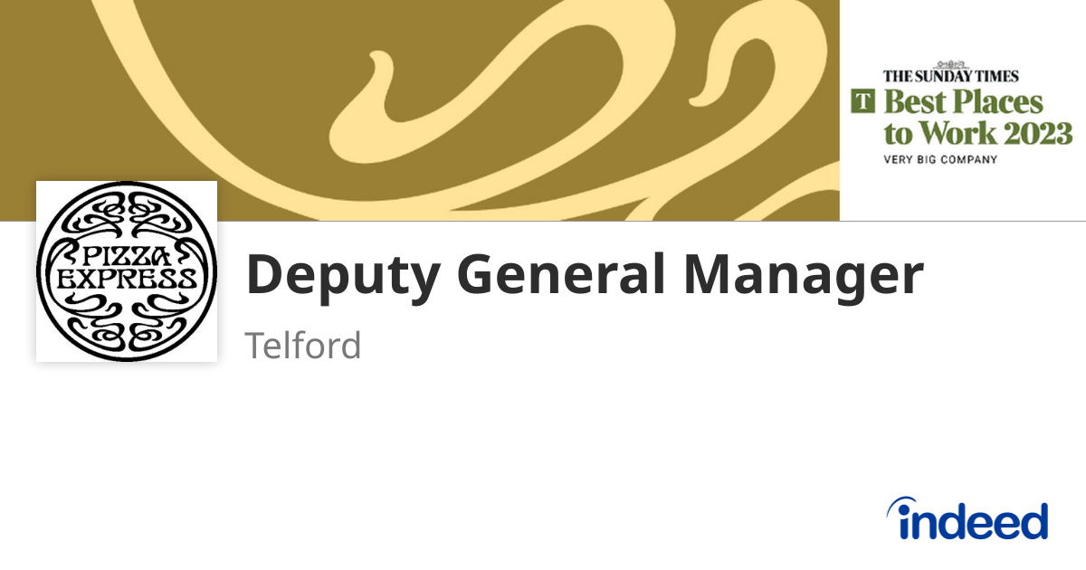 Deputy General Manager - Telford TF3 4JG - Indeed.com