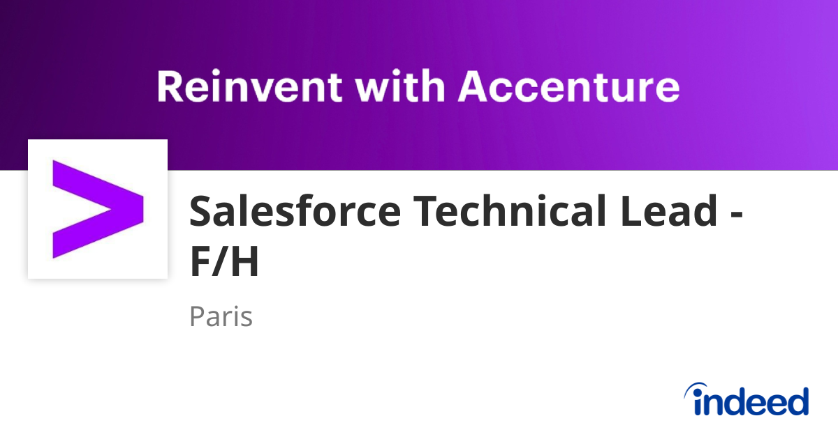 Salesforce Technical Lead - F/H - Paris (75) - Indeed.com