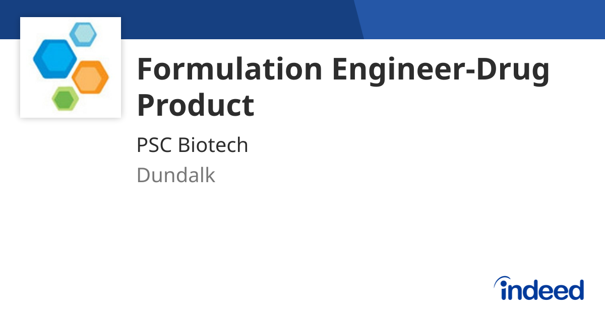 Formulation Engineer-Drug Product - Dundalk, County Louth - Indeed.com