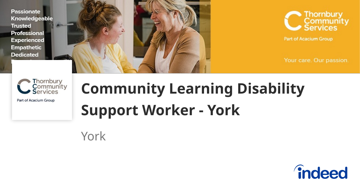 Community Learning Disability Support Worker - York - York - Indeed.com