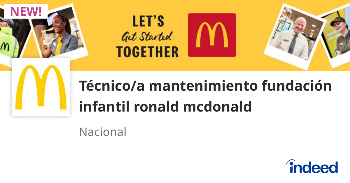 Técnico/a mantenimiento fundación infantil ronald mcdonald - Nacional ...