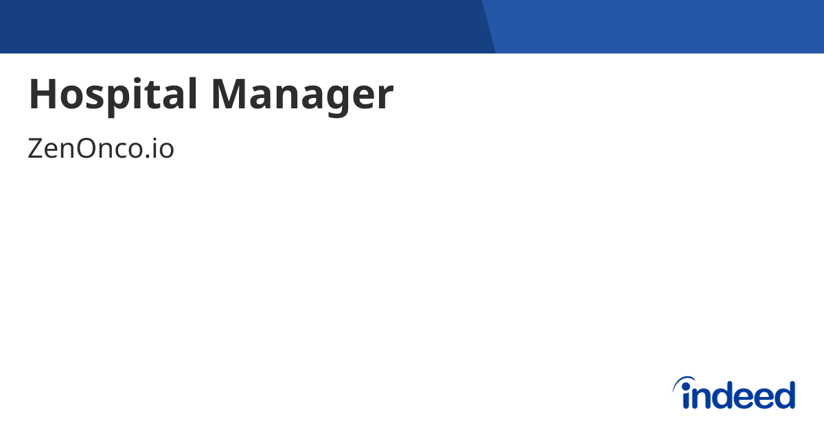 Hospital Manager - Varanasi, Uttar Pradesh - Indeed.com