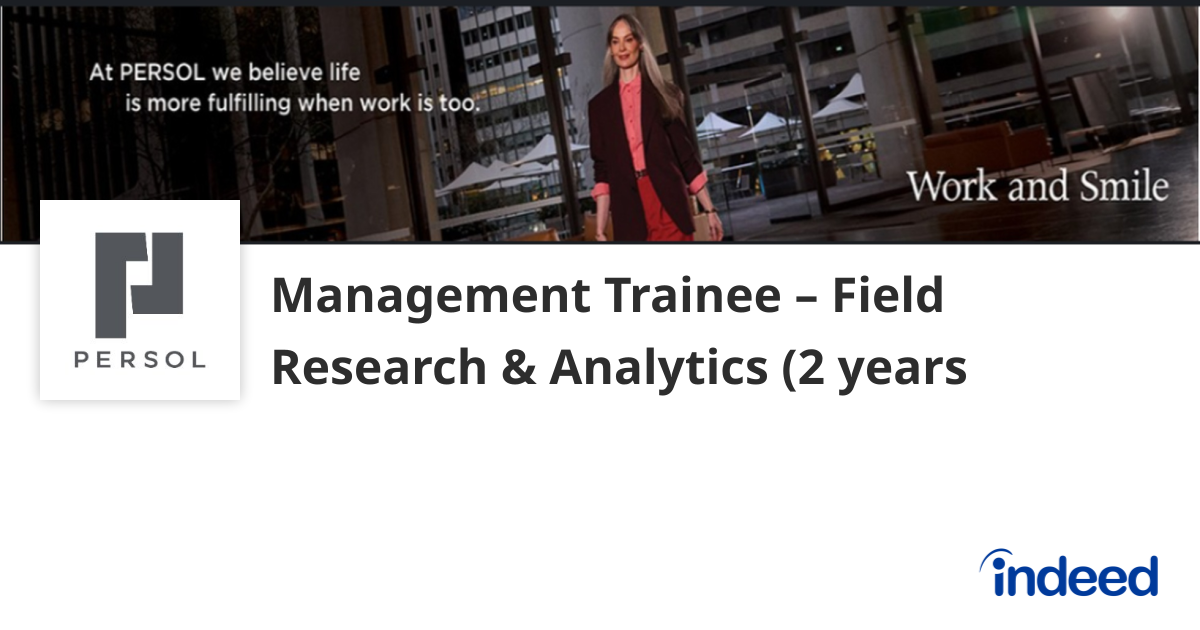 Management Trainee – Field Research & Analytics (2 years programme ...