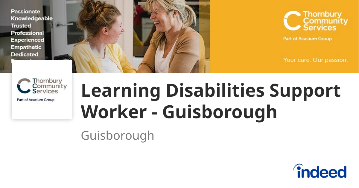 Learning Disabilities Support Worker - Guisborough - Guisborough ...