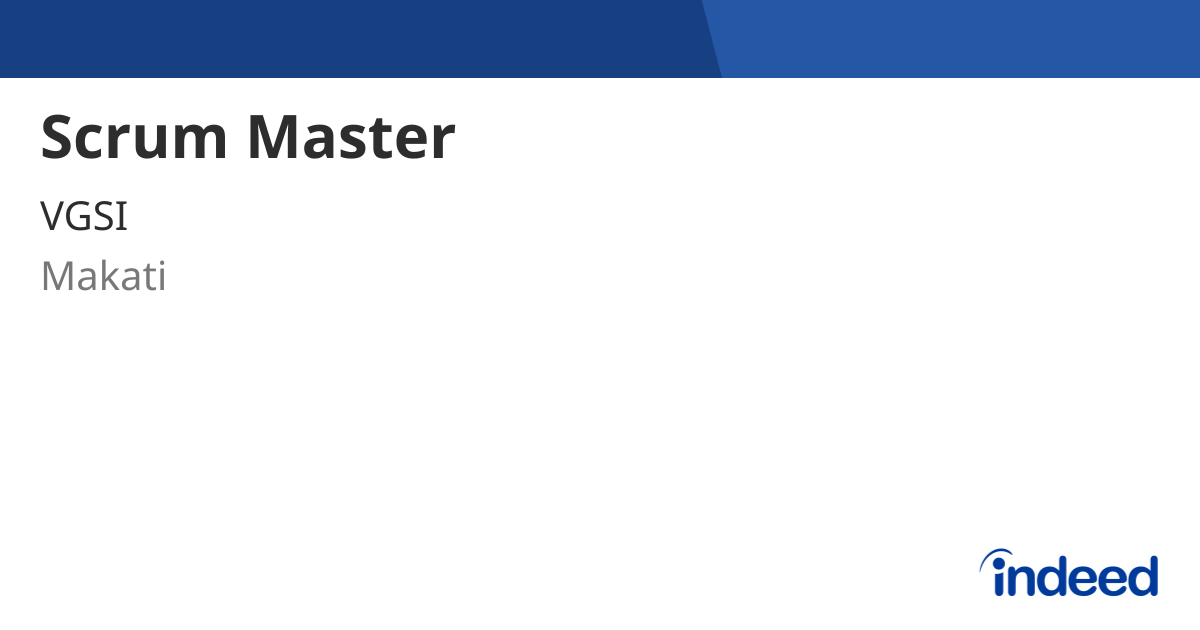 Scrum Master - Makati - Indeed.com