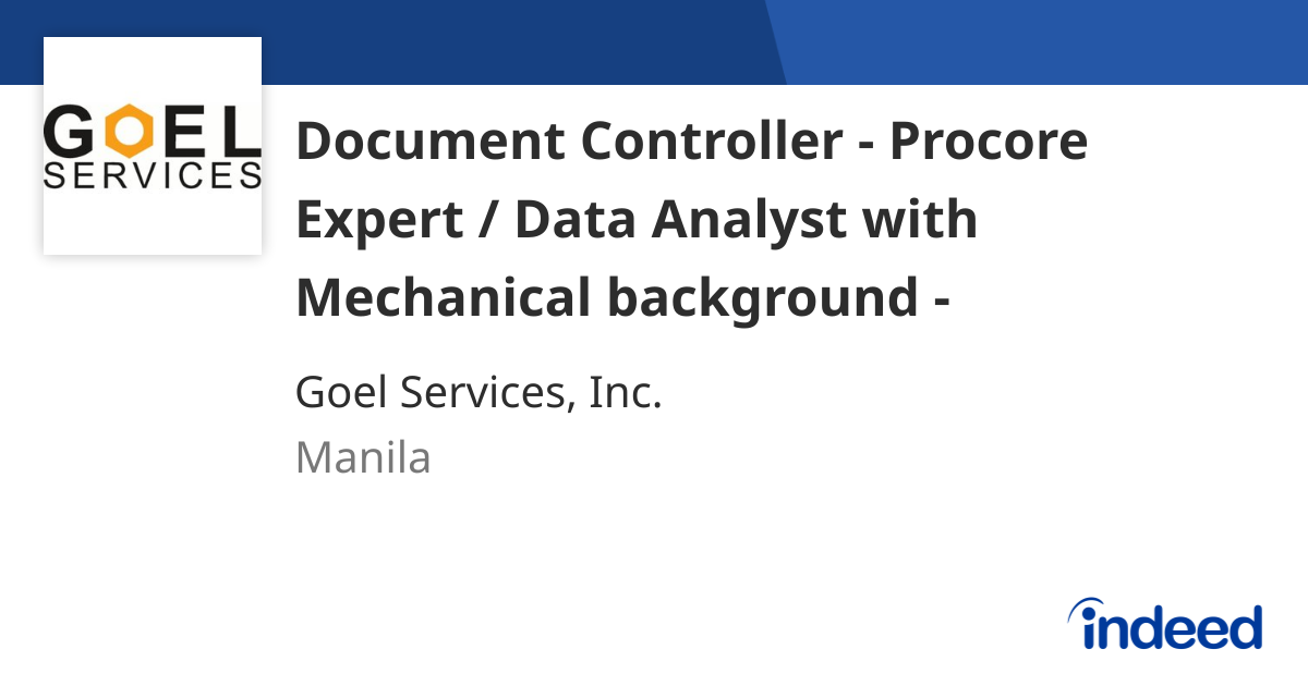 Document Controller - Procore Expert / Data Analyst with Mechanical background - Construction ...