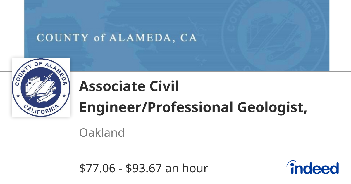 Associate Civil Engineer/Professional Geologist, Zone 7 - Oakland, CA ...