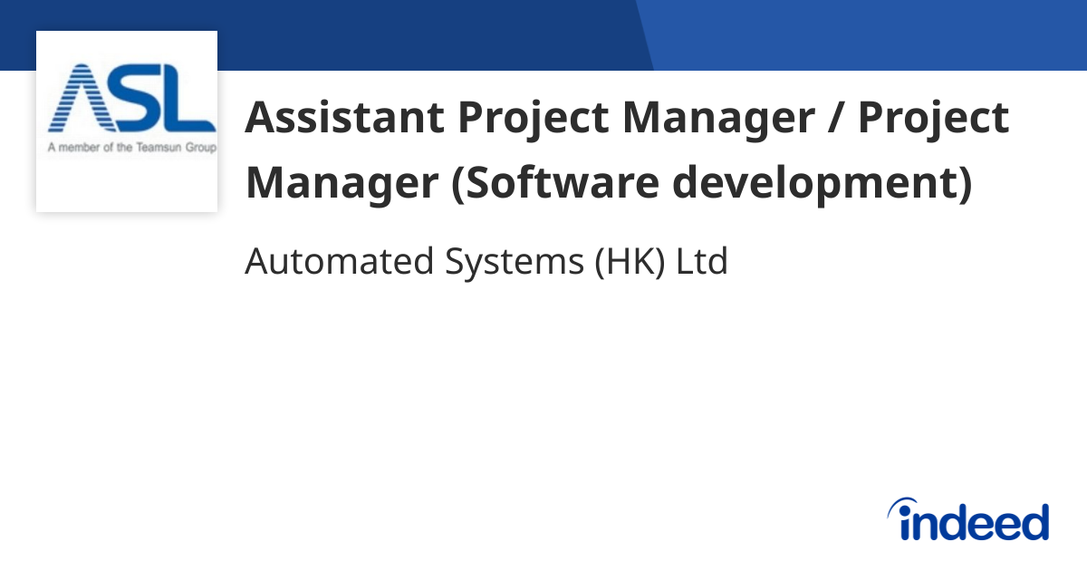 Assistant Project Manager / Project Manager (Software development ...