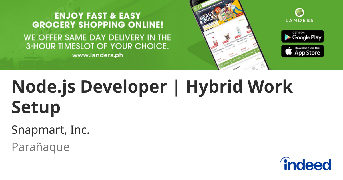 Node.js Developer | Hybrid Work Setup - Parañaque - Indeed.com