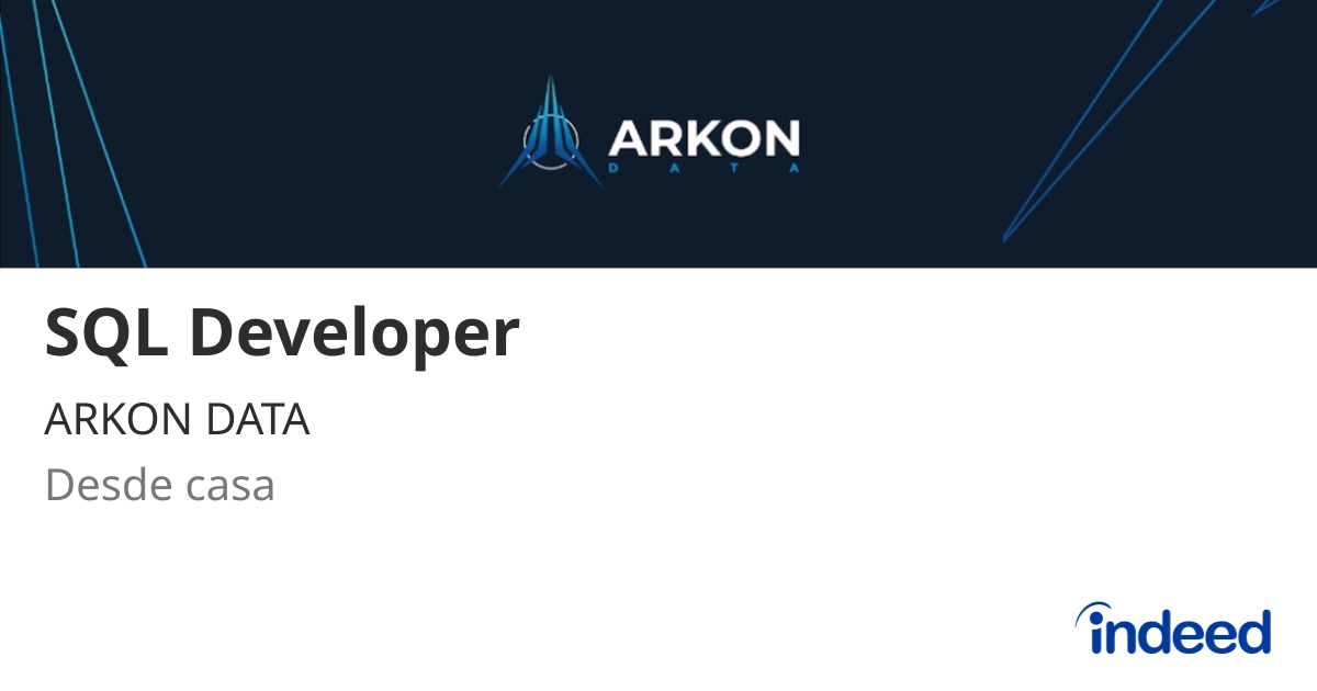 SQL Developer - Desde casa - Indeed.com