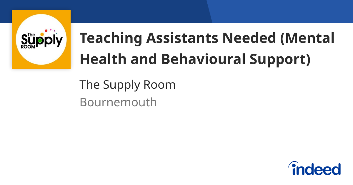 Teaching Assistants Needed (Mental Health and Behavioural Support ...