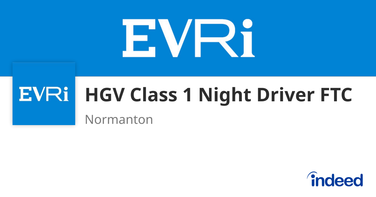 HGV Class 1 Night Driver FTC - Normanton WF10 5QS - Indeed.com