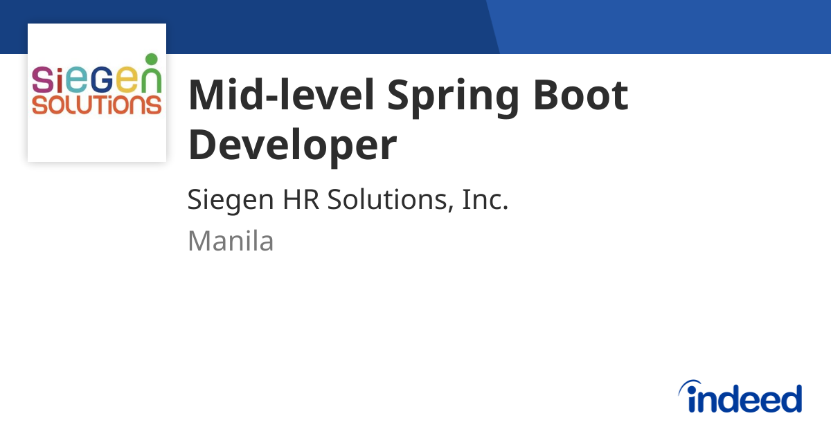 Mid-level Spring Boot Developer - Manila - Indeed.com