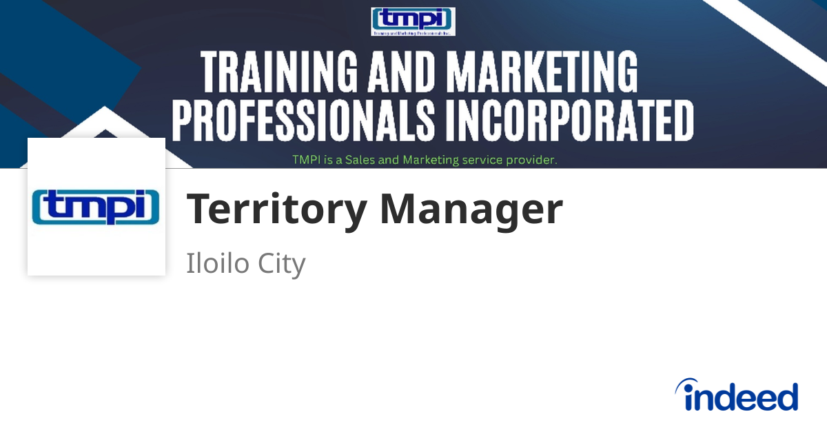 Territory Manager - Iloilo City - Indeed.com