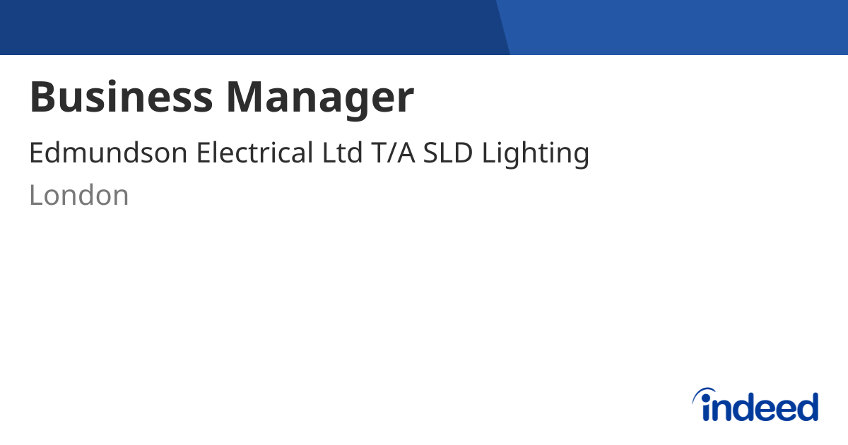 Business Manager - London E16 4SA - Indeed.com