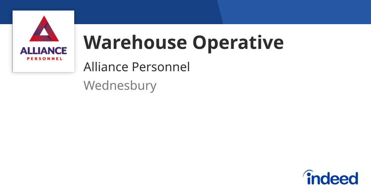 Warehouse Operative - Wednesbury WS10 - Indeed.com