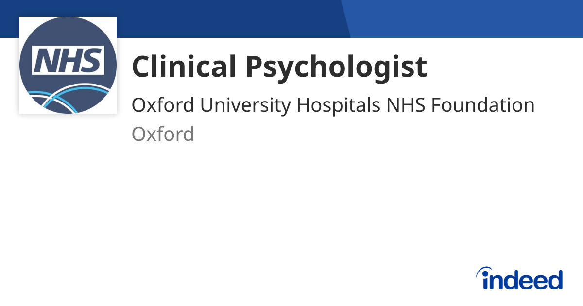 Clinical Psychologist - Oxford OX3 - Indeed.com