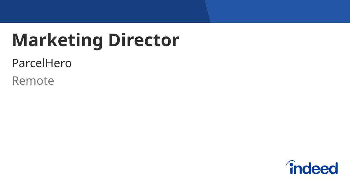 Marketing Director - Remote - Indeed.com