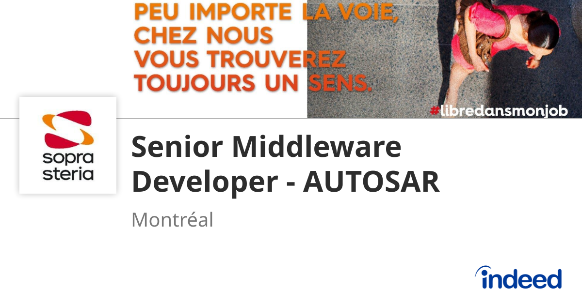 Senior Middleware Developer - AUTOSAR - Montréal, QC H4N 3K4 - Indeed.com