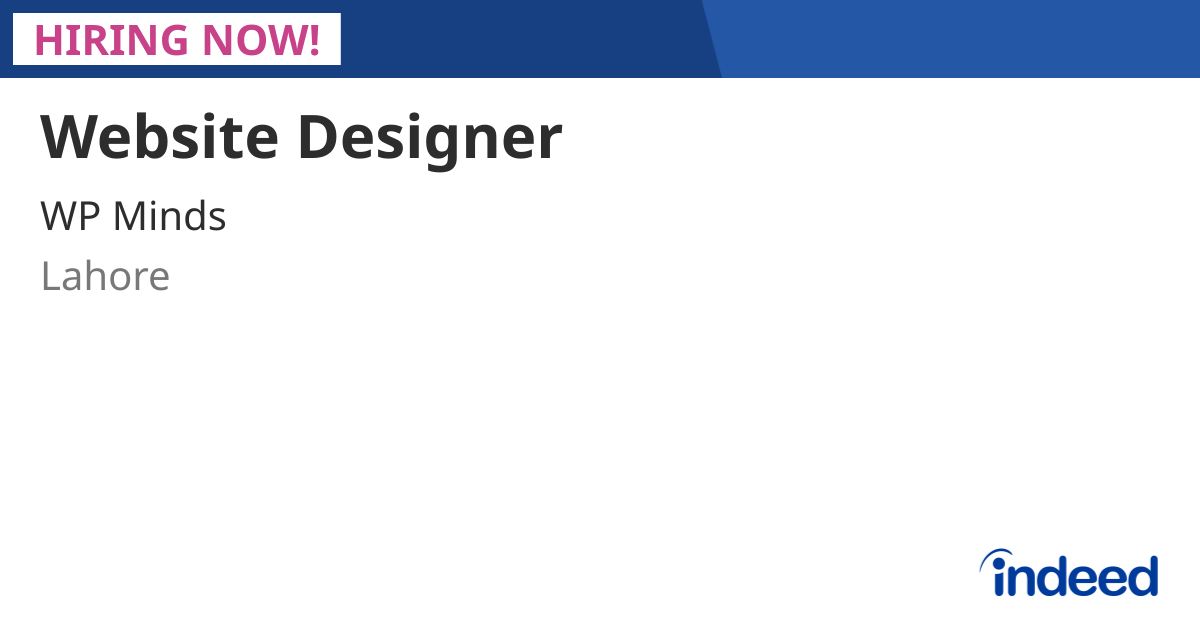 Website Designer - Lahore - Indeed.com