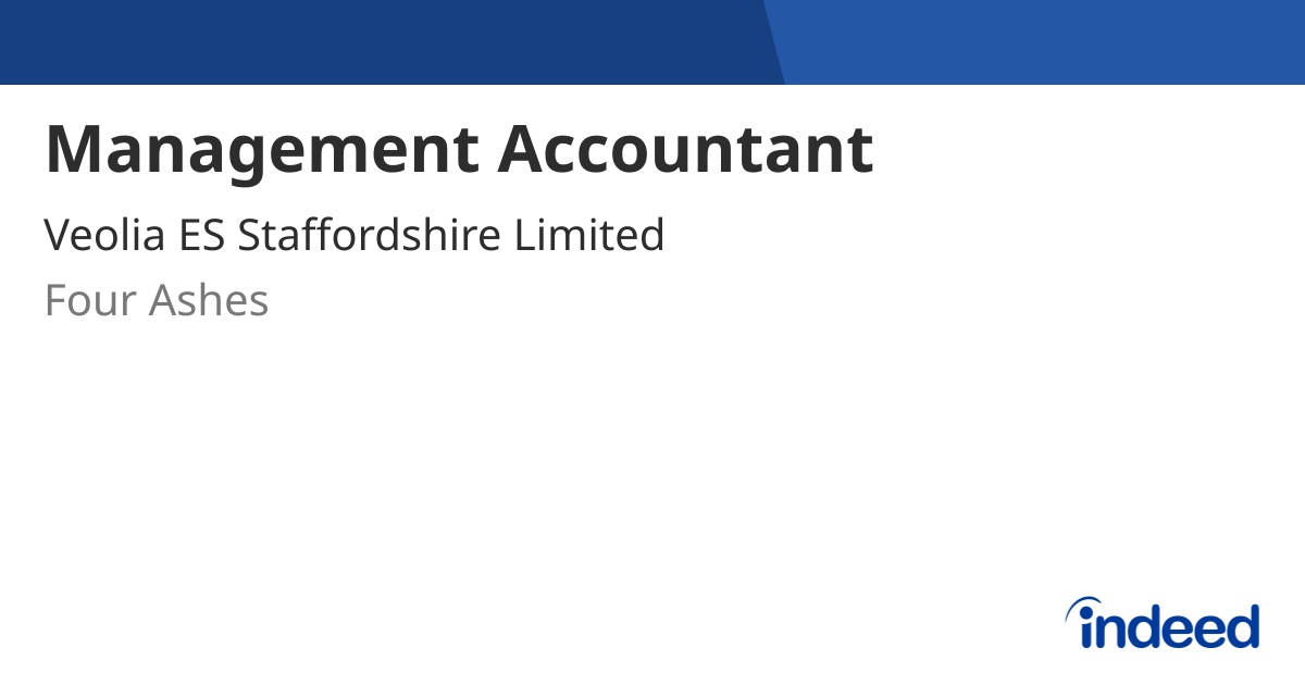 Management Accountant - Four Ashes WV10 7DG - Indeed.com