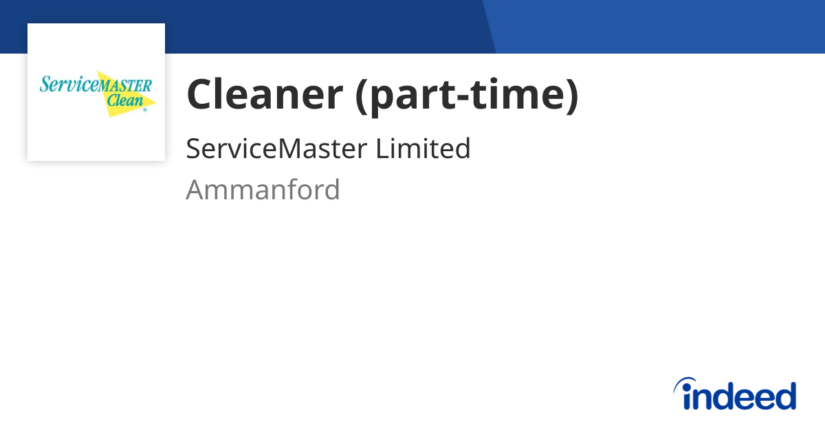 Cleaner (part-time) - Ammanford SA18 - Indeed.com