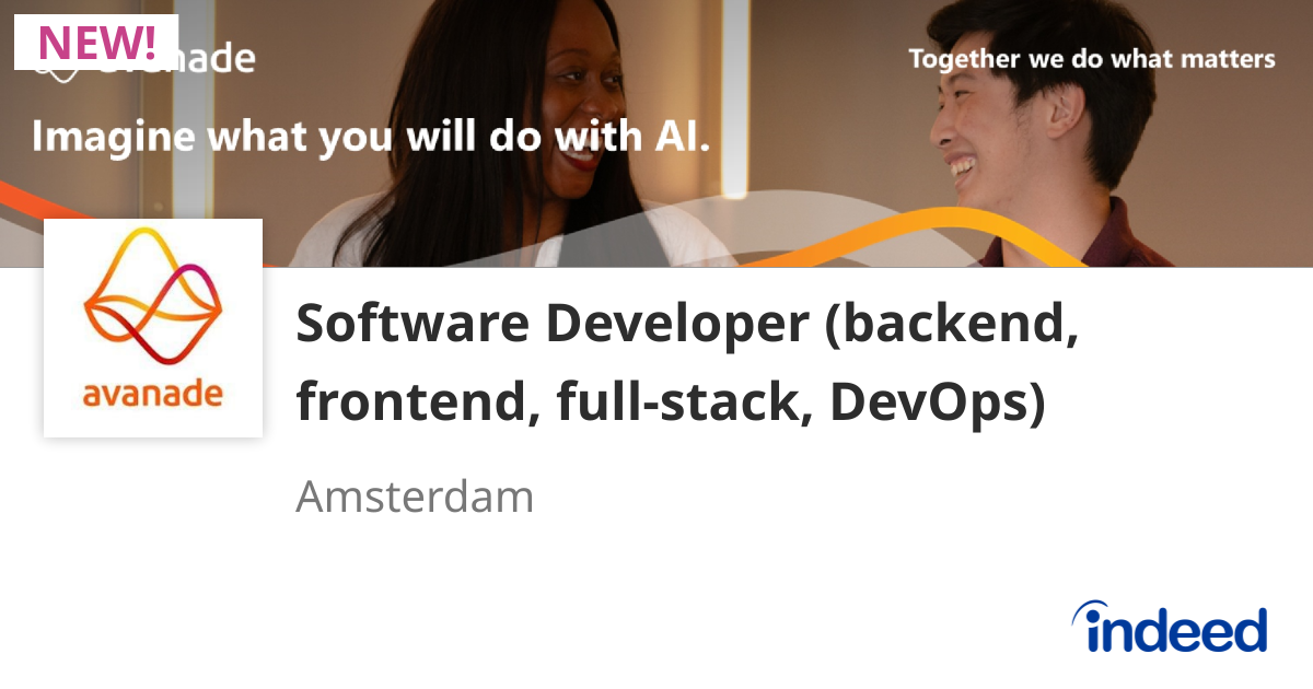 Software Developer (backend, frontend, full-stack, DevOps) - Amsterdam - Indeed.com