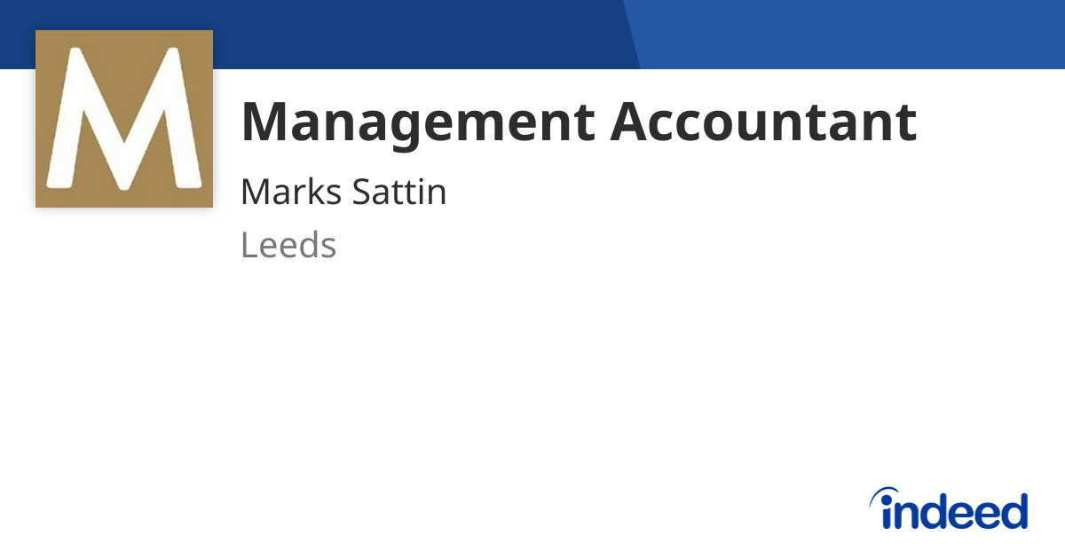 Management Accountant - Leeds - Indeed.com
