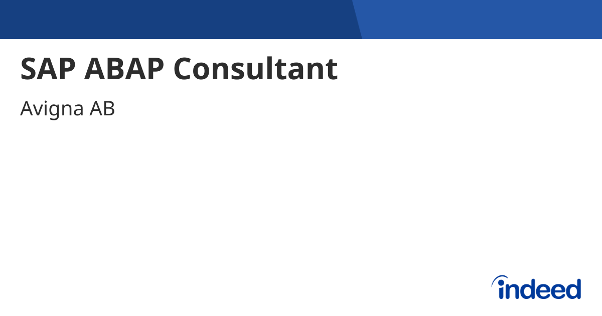SAP ABAP Consultant - Kondapur, Hyderabad, Telangana - Indeed.com