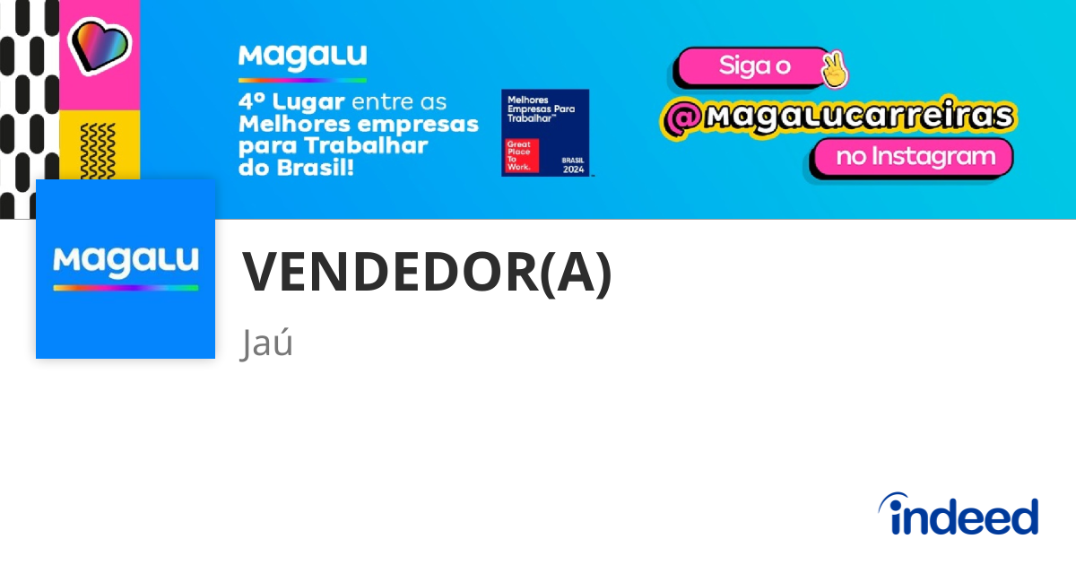 VENDEDOR(A) - Jaú, SP - Indeed.com
