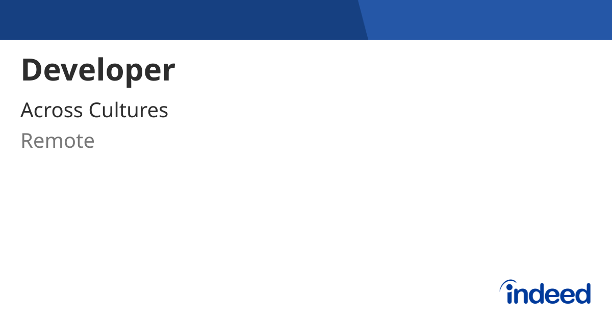 Developer - Remote - Indeed.com