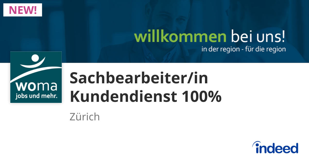 Sachbearbeiter/in Kundendienst 100% (DE/FR/EN) - Zürich, ZH - Indeed.com
