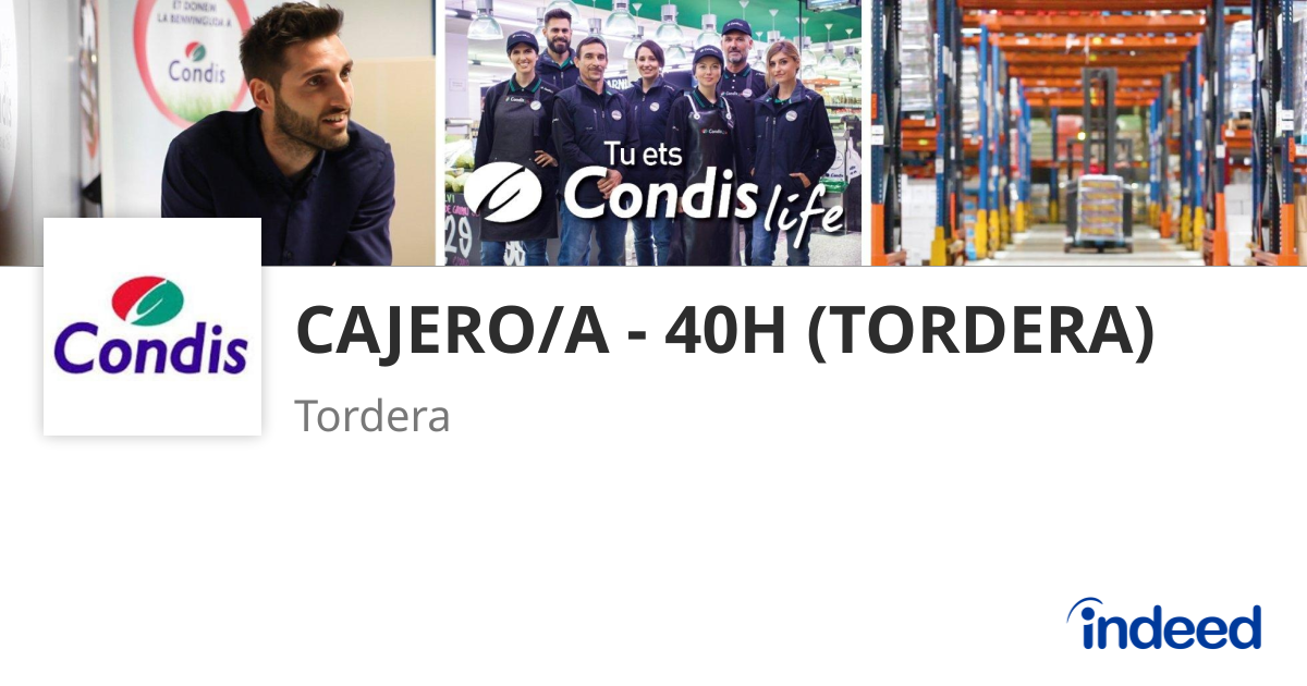 CAJERO/A - 40H (TORDERA) - 08490 Tordera, Barcelona provincia - Indeed.com