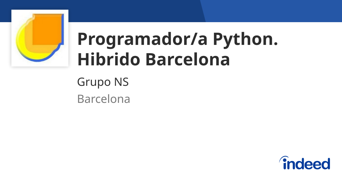 Programador/a Python. Hibrido Barcelona - Barcelona, Barcelona ...