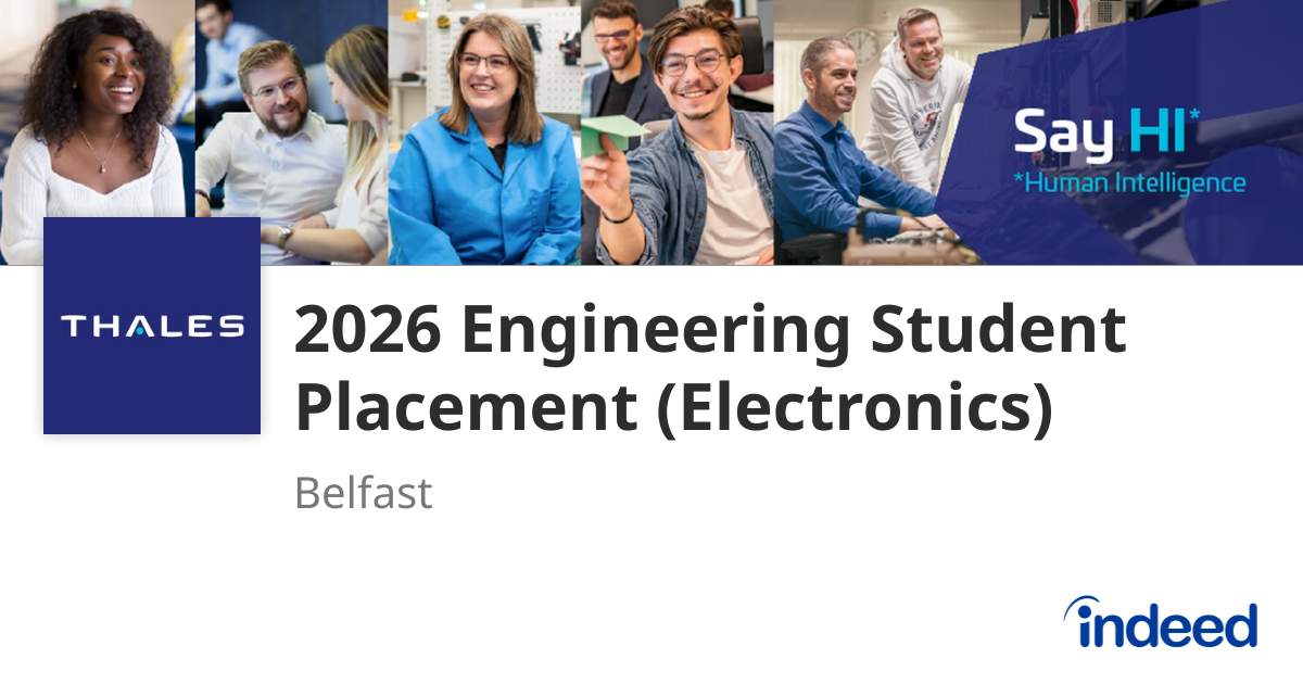 2026 Engineering Student Placement (Electronics) - Belfast BT6 9HB ...