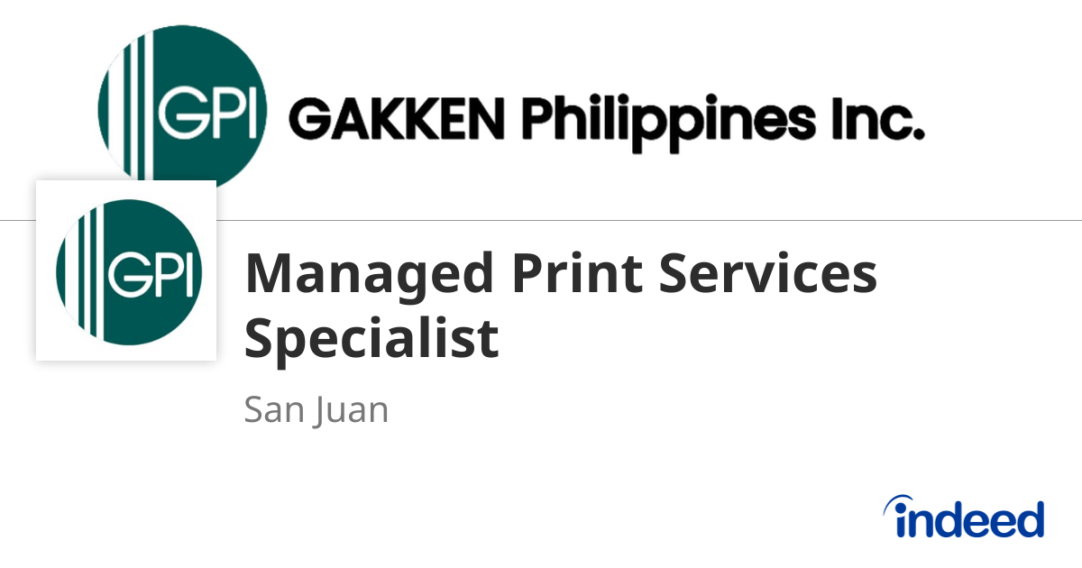 Managed Print Services Specialist - San Juan - Indeed.com