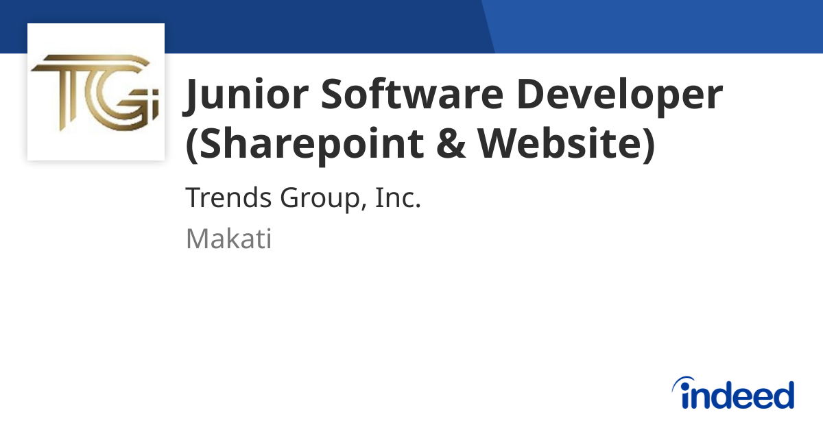 Junior Software Developer (Sharepoint & Website) - Makati - Indeed.com