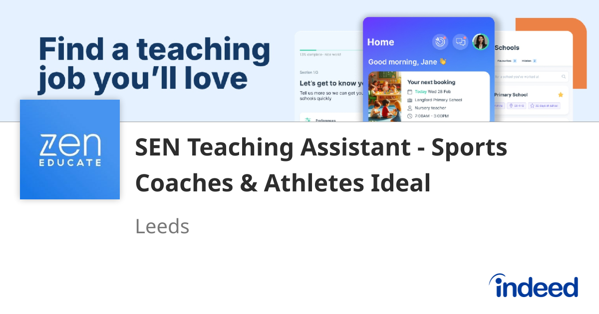 SEN Teaching Assistant - Sports Coaches & Athletes Ideal - Leeds ...