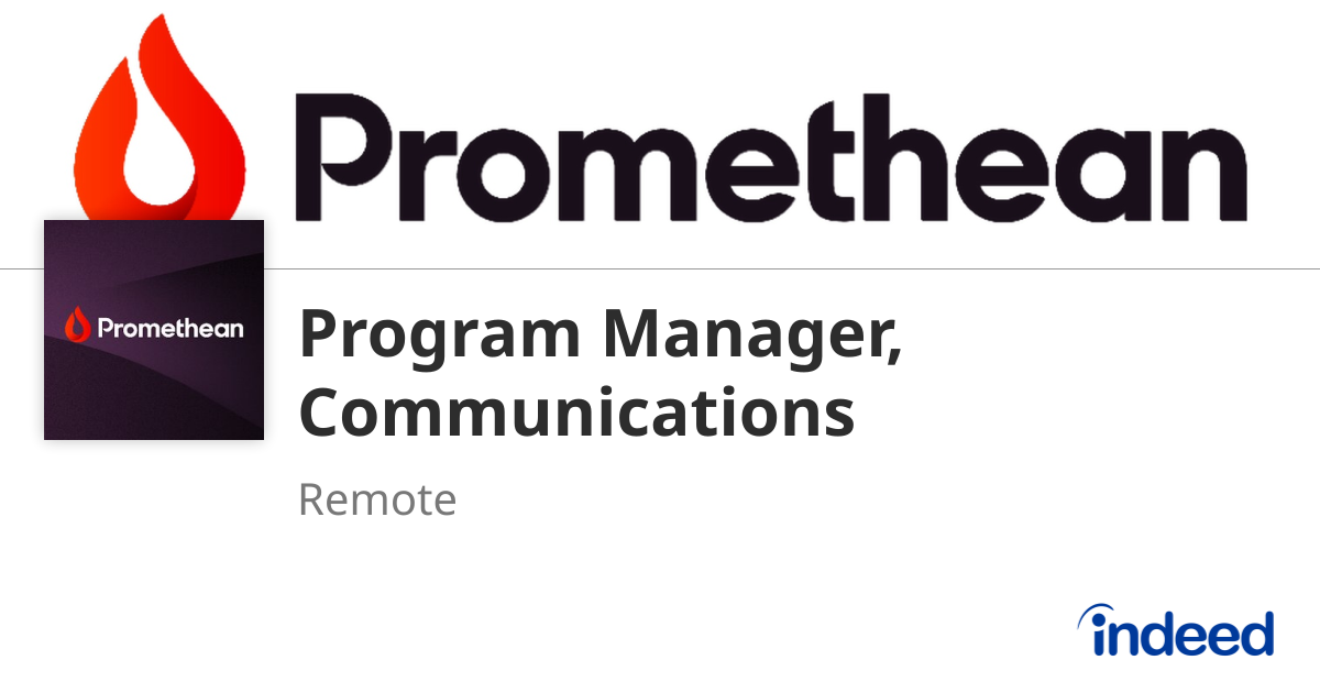 Program Manager, Communications - Remote - Indeed.com