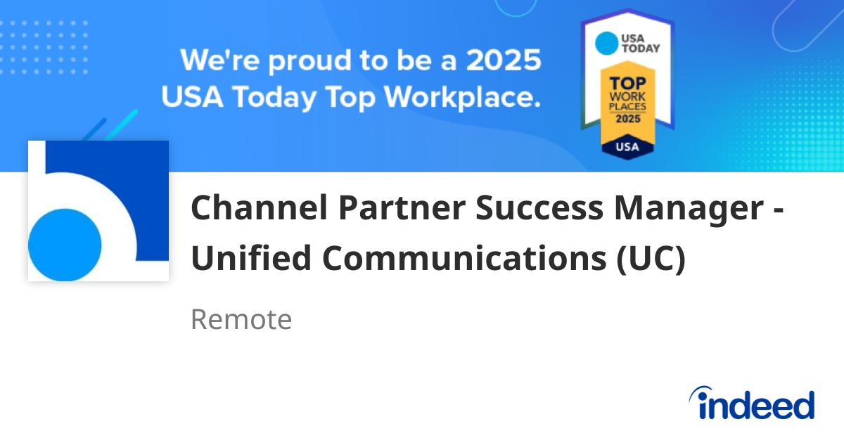 Channel Partner Success Manager - Unified Communications (UC) - Remote ...