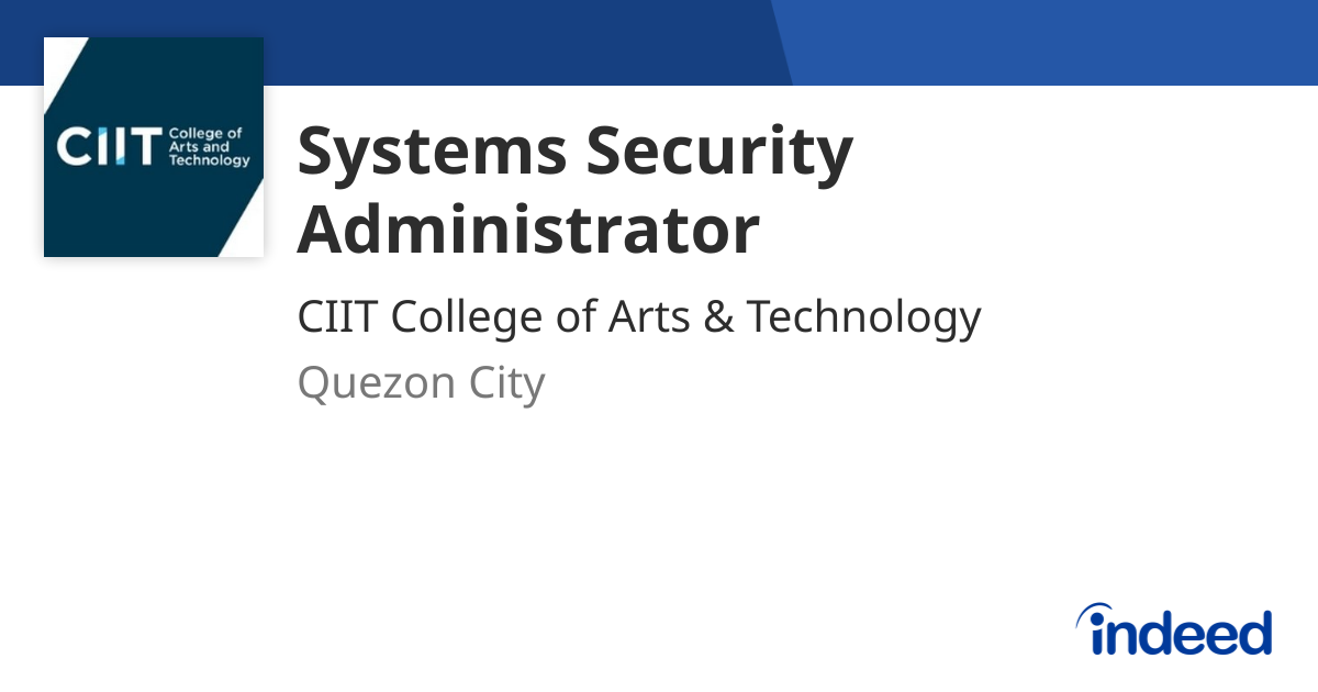 Systems Security Administrator - Quezon City - Indeed.com