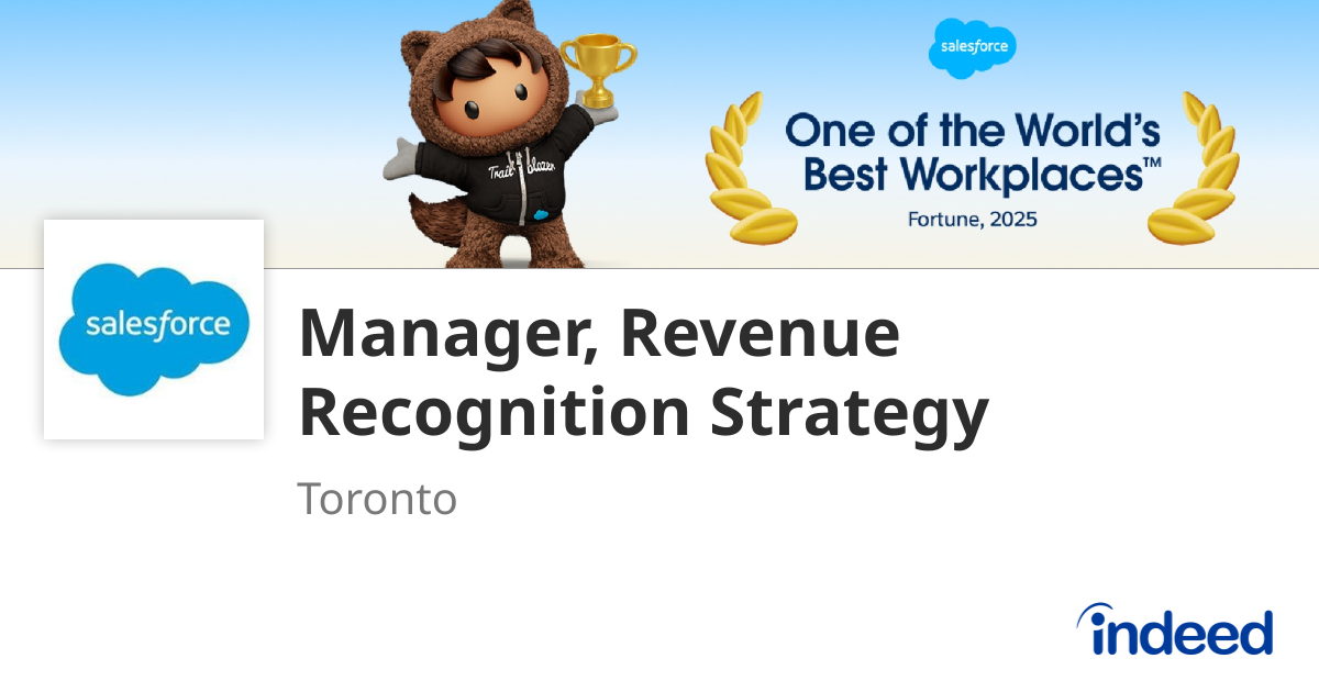 Manager, Revenue Recognition Strategy - Toronto, ON M5J 2R8 - Indeed.com