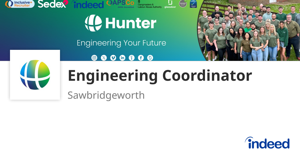 Engineering Coordinator - Sawbridgeworth - Indeed.com