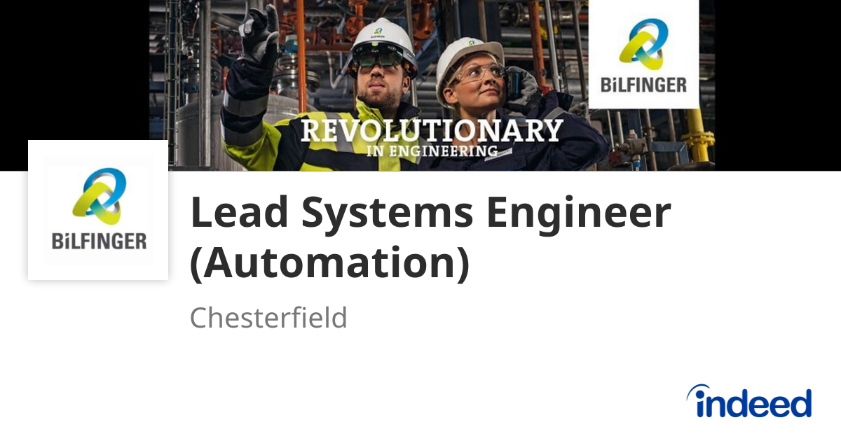 Lead Systems Engineer (Automation) - Chesterfield S41 7TD - Indeed.com