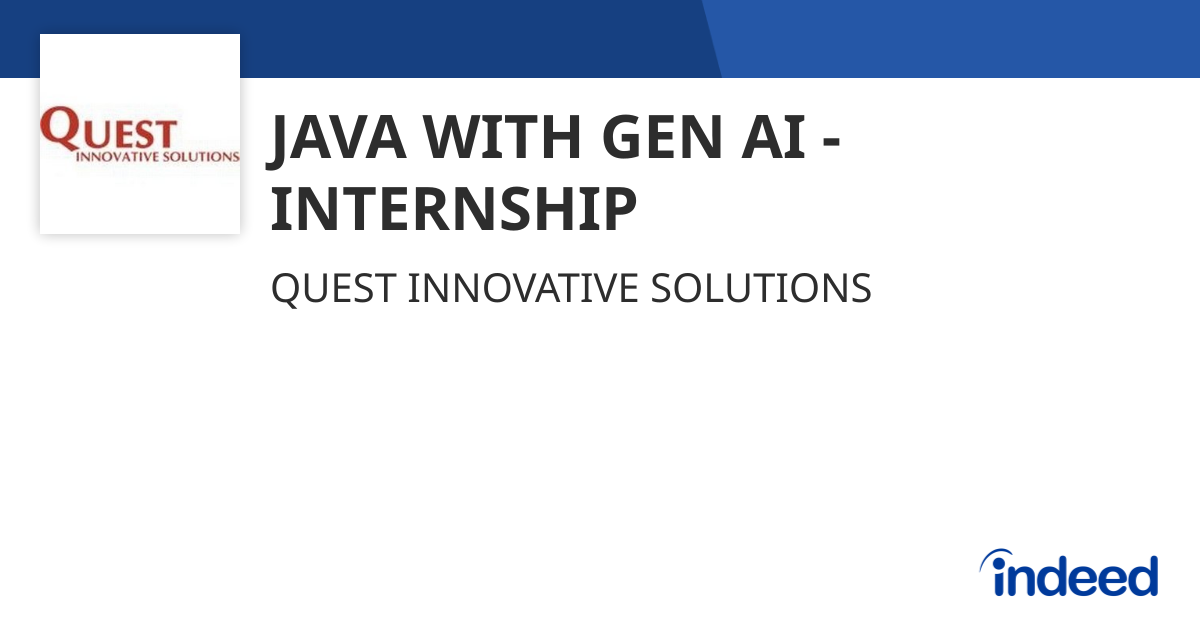 JAVA WITH GEN AI - INTERNSHIP - Kochi, Kerala - Indeed.com