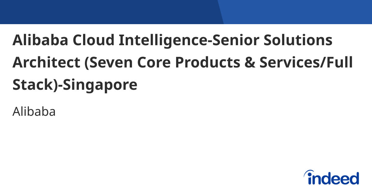 Alibaba Cloud Intelligence-Senior Solutions Architect (Seven Core ...